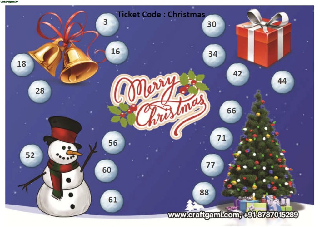 Christmas Theme Housie Ticket (24 Tickets) - Craftgami