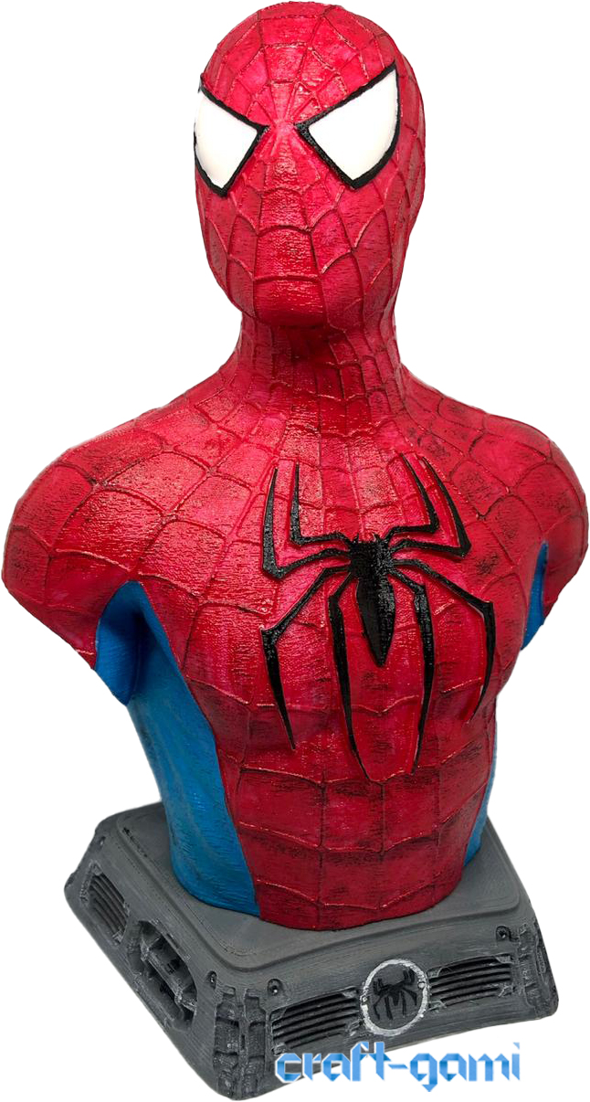 3D Printed Spiderman Bust (Handpainted) 8 inch - Craftgami