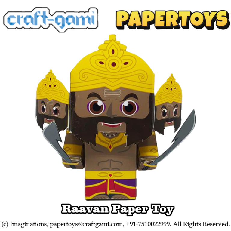 Craftgami - Raavan Paper Toy (DIY, Cut and make toy) - Craftgami