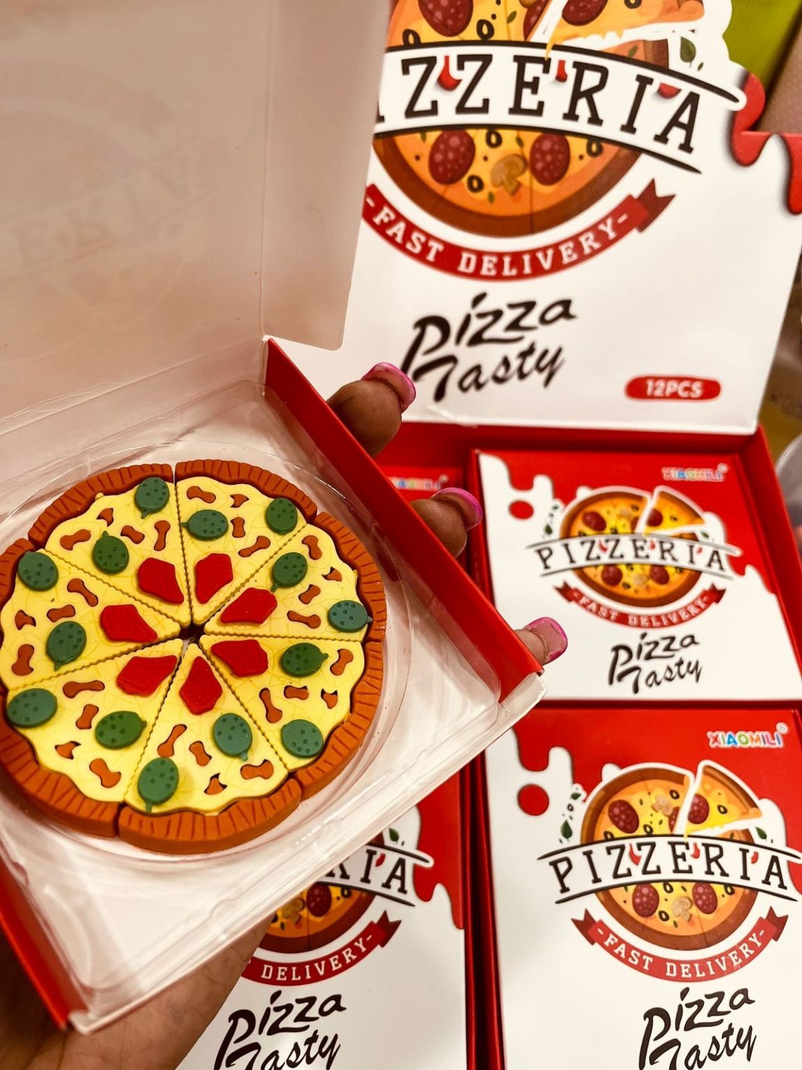 Pizza shaped eraser - 1 pc (1 pizza) - Craftgami