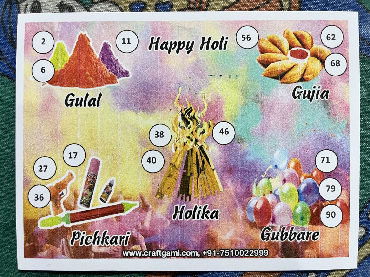 Holi Housie Ticket (24 Tickets) - Craftgami